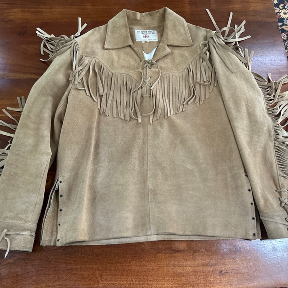 SHEPLERS | Shirts | Vintage Sheplers Suede Leather Fringed Mens Shirt ...
